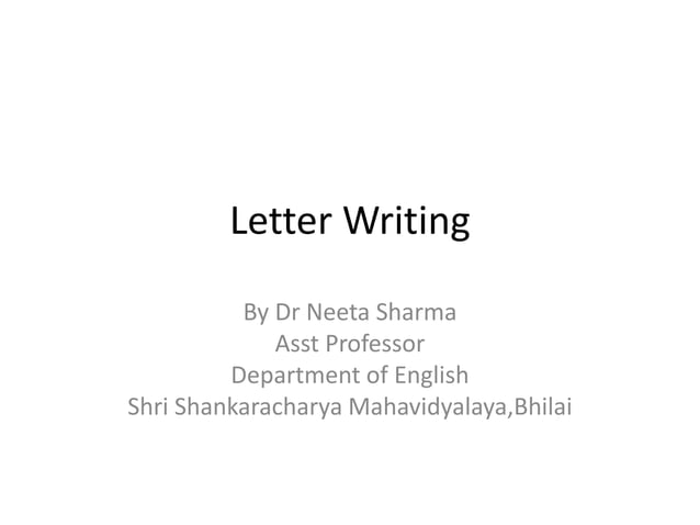 Bcom 1 year letter writing | PPTX | College Planning | College Education