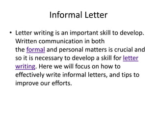 Bcom 1 year letter writing | PPTX