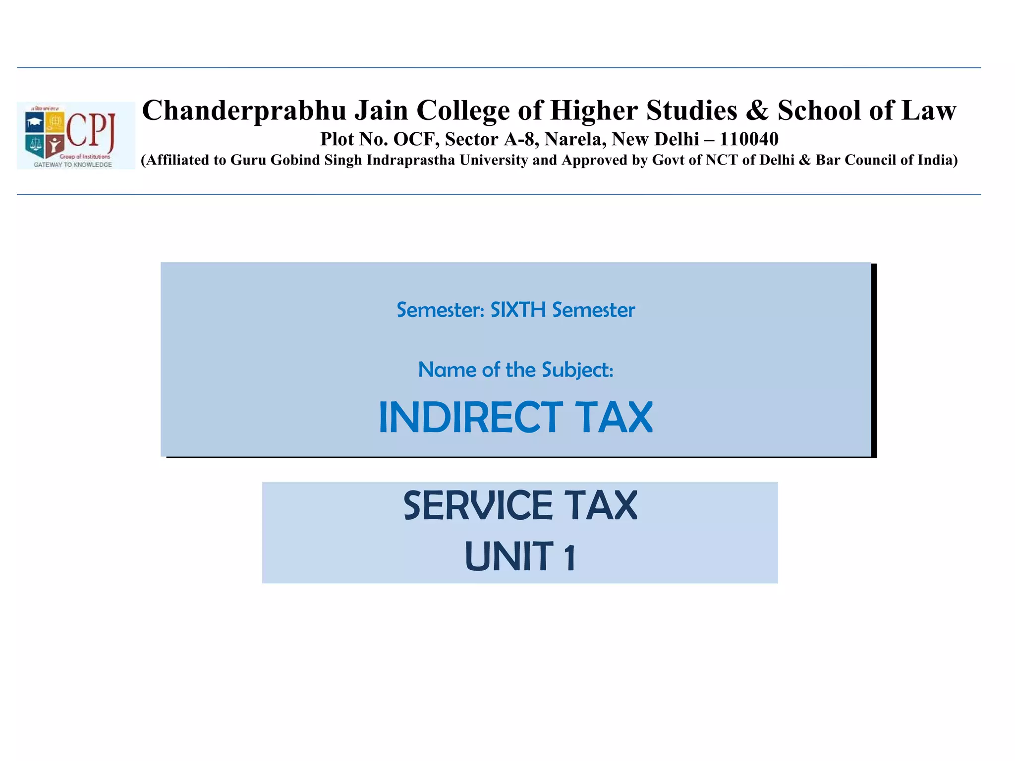 Indirect Tax | PPT