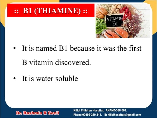B Complex (B1 Thiamine) | PPT