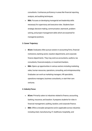 B.com vs Bba which is best for your..... | PDF