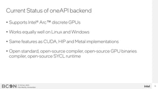 BCON22: oneAPI backend - Blender Cycles on Intel GPUs | PDF
