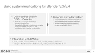 BCON22: oneAPI backend - Blender Cycles on Intel GPUs | PPT