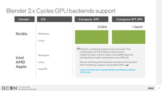 BCON22: oneAPI backend - Blender Cycles on Intel GPUs | PPT