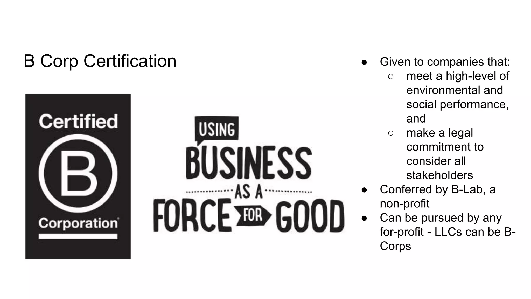 B corps vs. benefit corporations | PPT