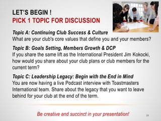 Toastmasters: How to be Distinguished Clubs | PDF | Business | Business ...