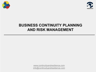 BUSINESS CONTINUITY PLANNING AND RISK MANAGEMENT | PPTX
