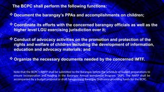 BCPC PRESNETATION FOR STAKEHOLDERS and other users | PPT