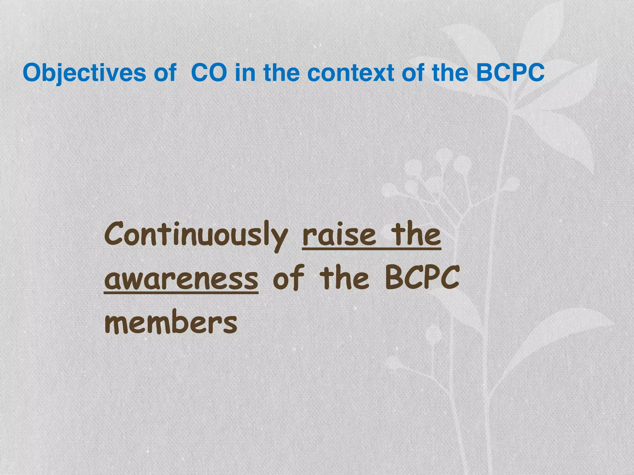 BCPC organizing using the CO process | PDF