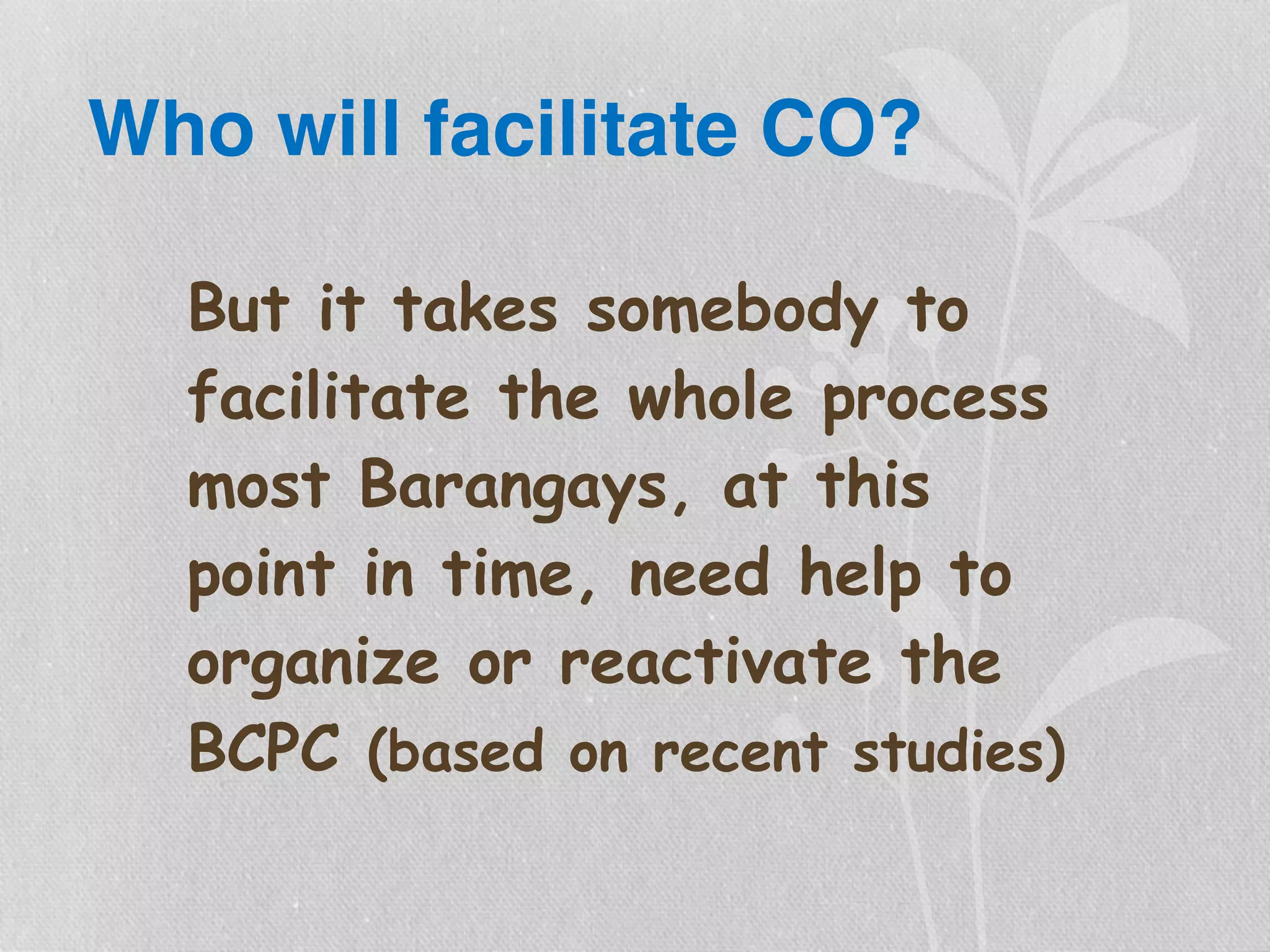 BCPC organizing using the CO process | PDF