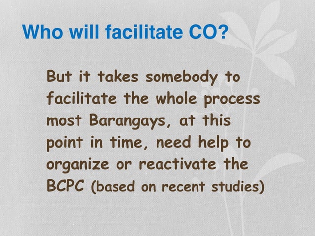 BCPC organizing using the CO process | PDF
