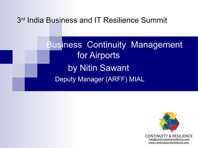 Business Continuity Management for Airports | PPT