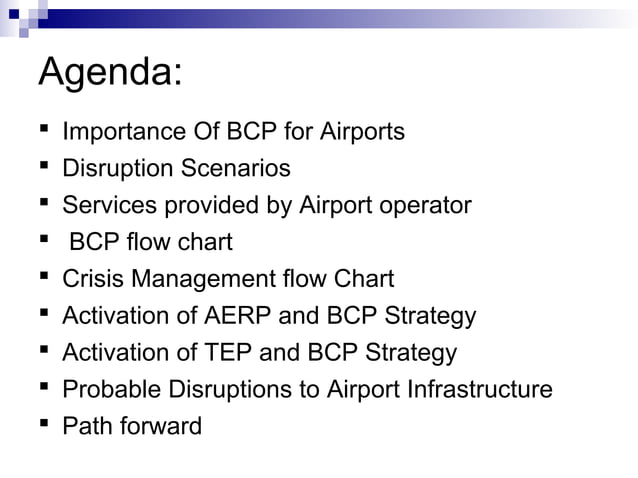 Business Continuity Management for Airports | PPT