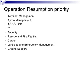 Business Continuity Management for Airports | PPT