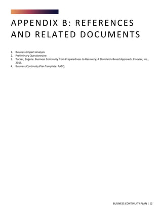 Business Continuity Plan: FILIPINO YOUNG PROFESSIONALS OF AUSTIN | PDF