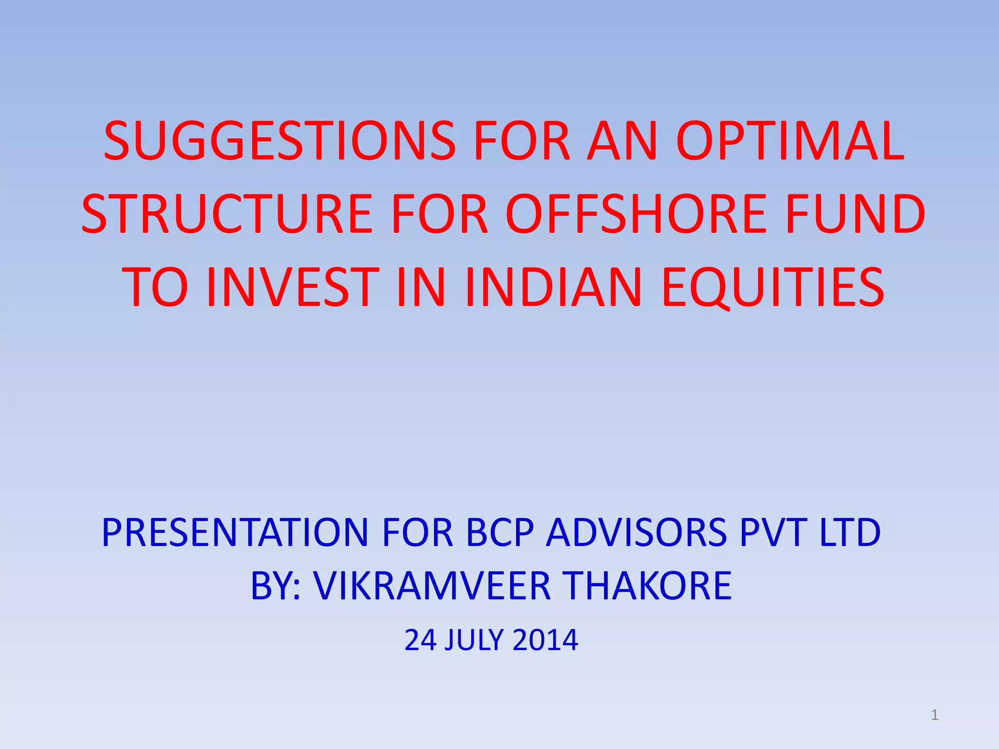 Bcp presentation on offshore fund structure | PPTX