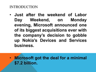 Microsoft's acquisition Of Nokia | PPTX