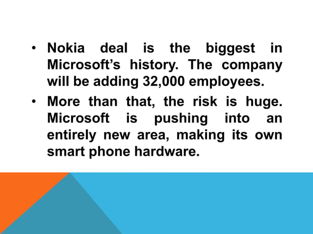 Microsoft's acquisition Of Nokia | PPT