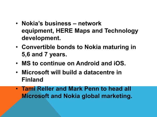 Microsoft's acquisition Of Nokia | PPT
