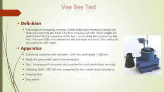 workability test of concrete | PPTX