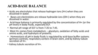 Metabolism and water balance in the body | PPTX