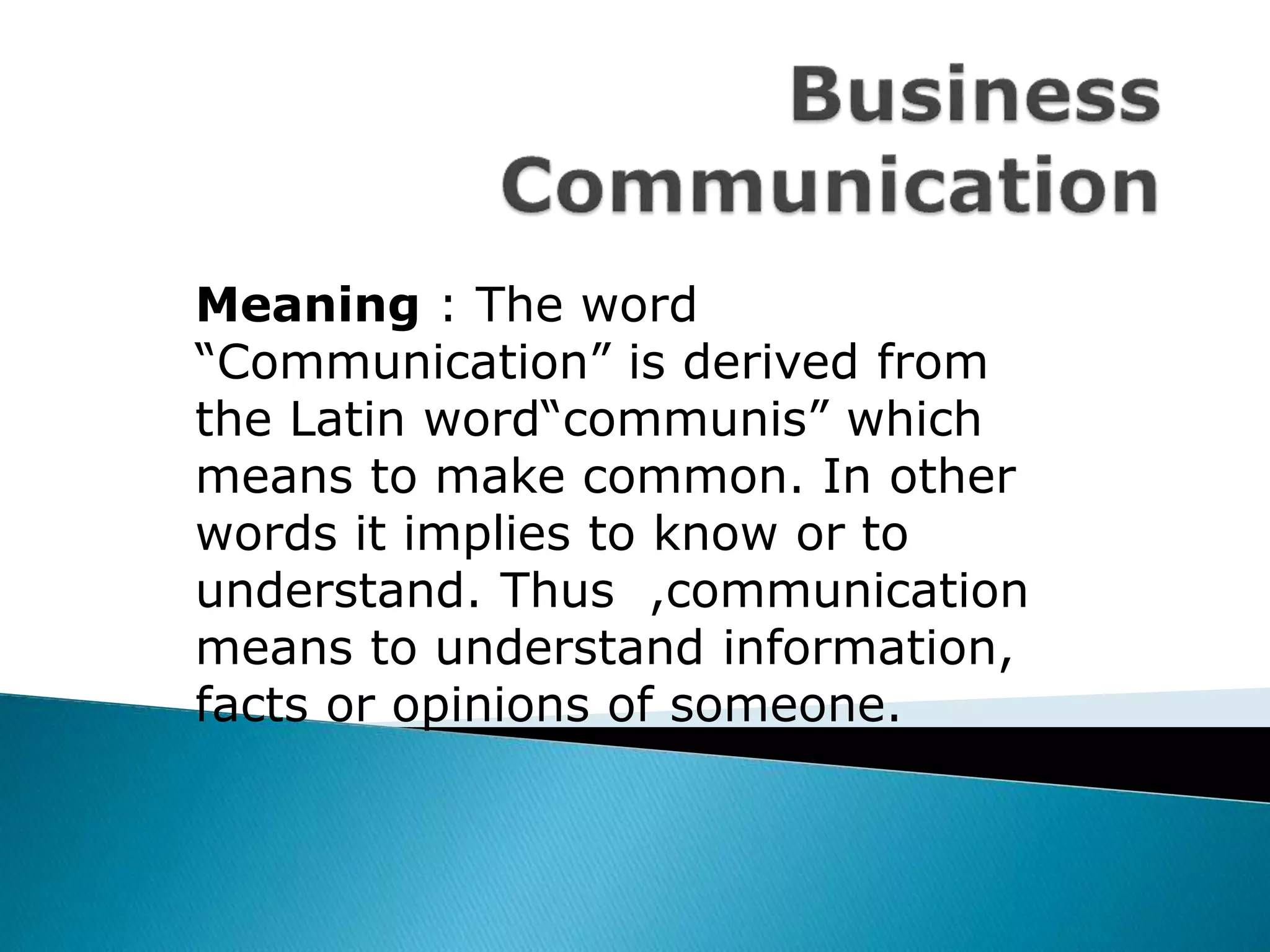 INTRODUCTION TO BUSINESS COMMUNICATION | PPT
