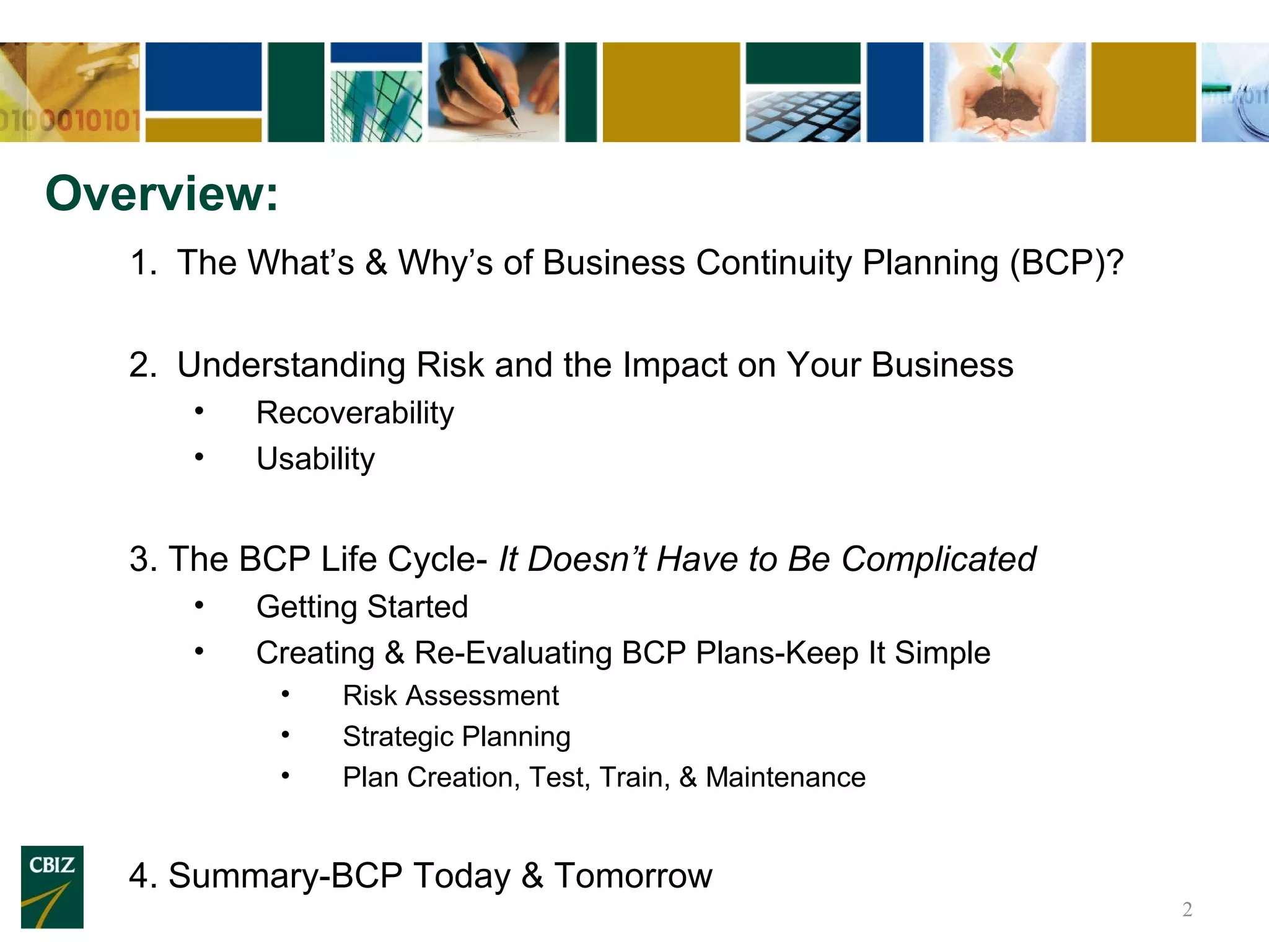 What’s & Why’s of Business Continuity Planning (BCP) | PPT