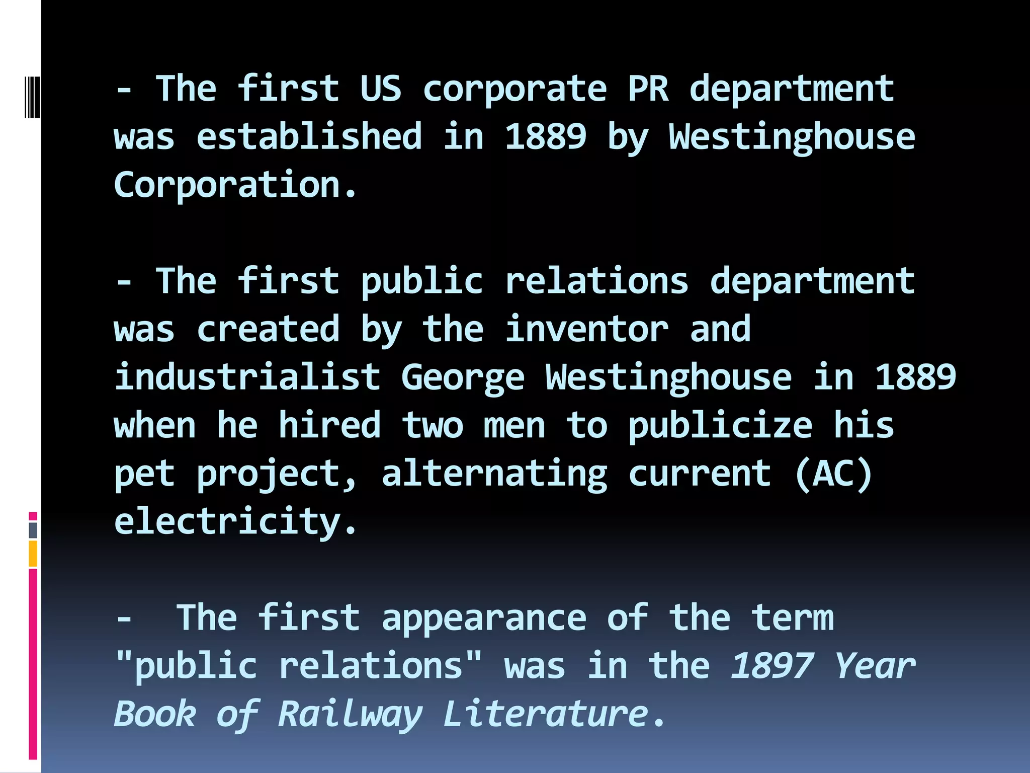 Public Relations History | PPSX