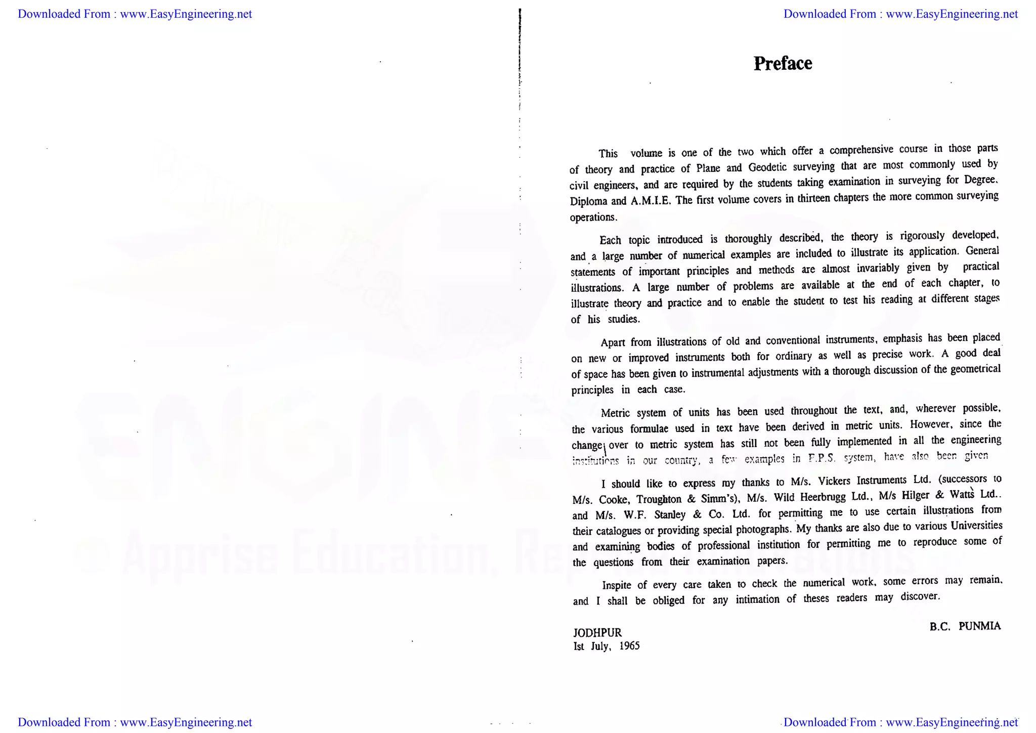 SURVEYING Vol. 1 (Dr. B.C. Punmia | Er. Ashok K. Jain | Dr. Arun K. Jain) | PDF