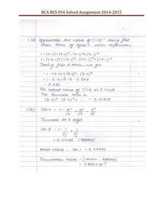 Bcs 054 solved assignment | PDF | Homework and Study | Education