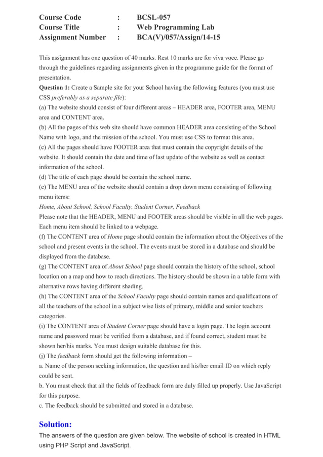 BCSL 057 solved assignments | PDF