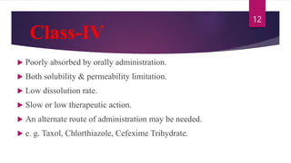 BIOPHARMACEUTICAL CLASSIFICATION SYSTEM (BCS) | PPT