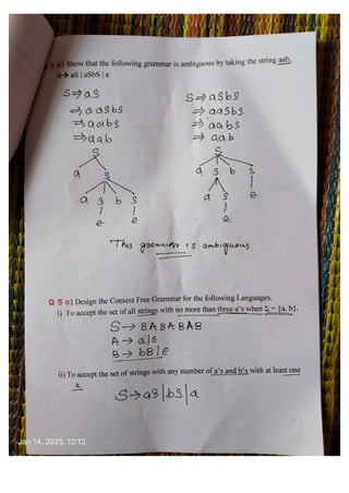 BCS503 Model Question Paper Solution Theory of Computation | PDF