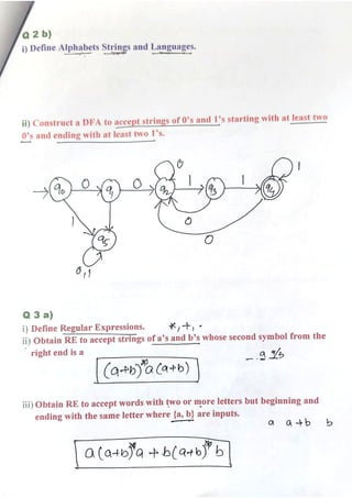 BCS503 Model Question Paper Solution Theory of Computation | PDF