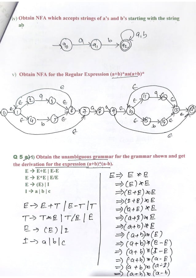 BCS503 Model Question Paper Solution Theory of Computation | PDF