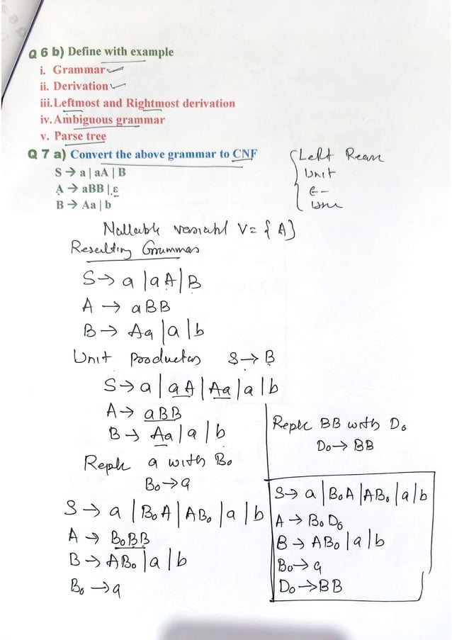 BCS503 Model Question Paper Solution Theory of Computation | PDF