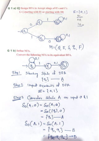 BCS503 Model Question Paper Solution Theory of Computation | PDF