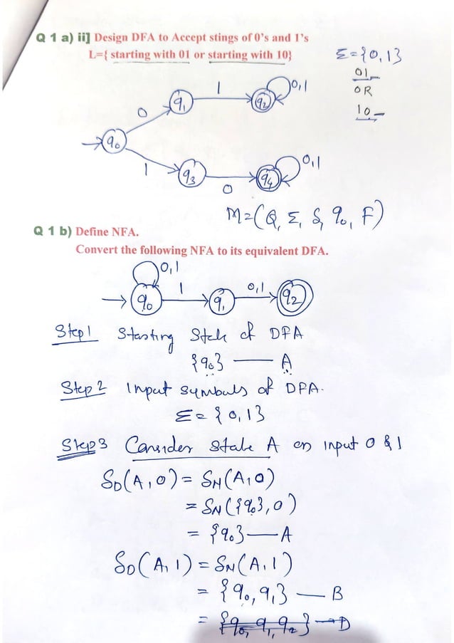 BCS503 Model Question Paper Solution Theory of Computation | PDF