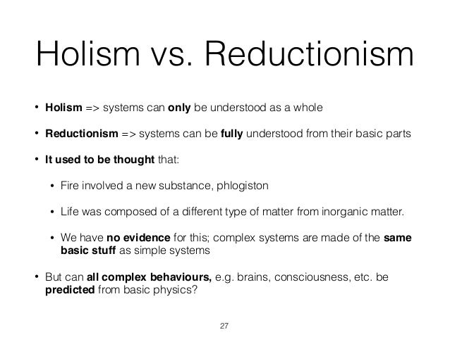 Reductionism Psychology