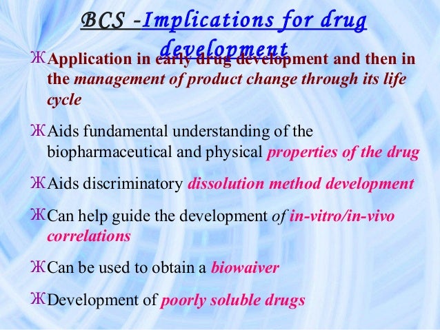BCS classification system : Applications in pharmaceutics