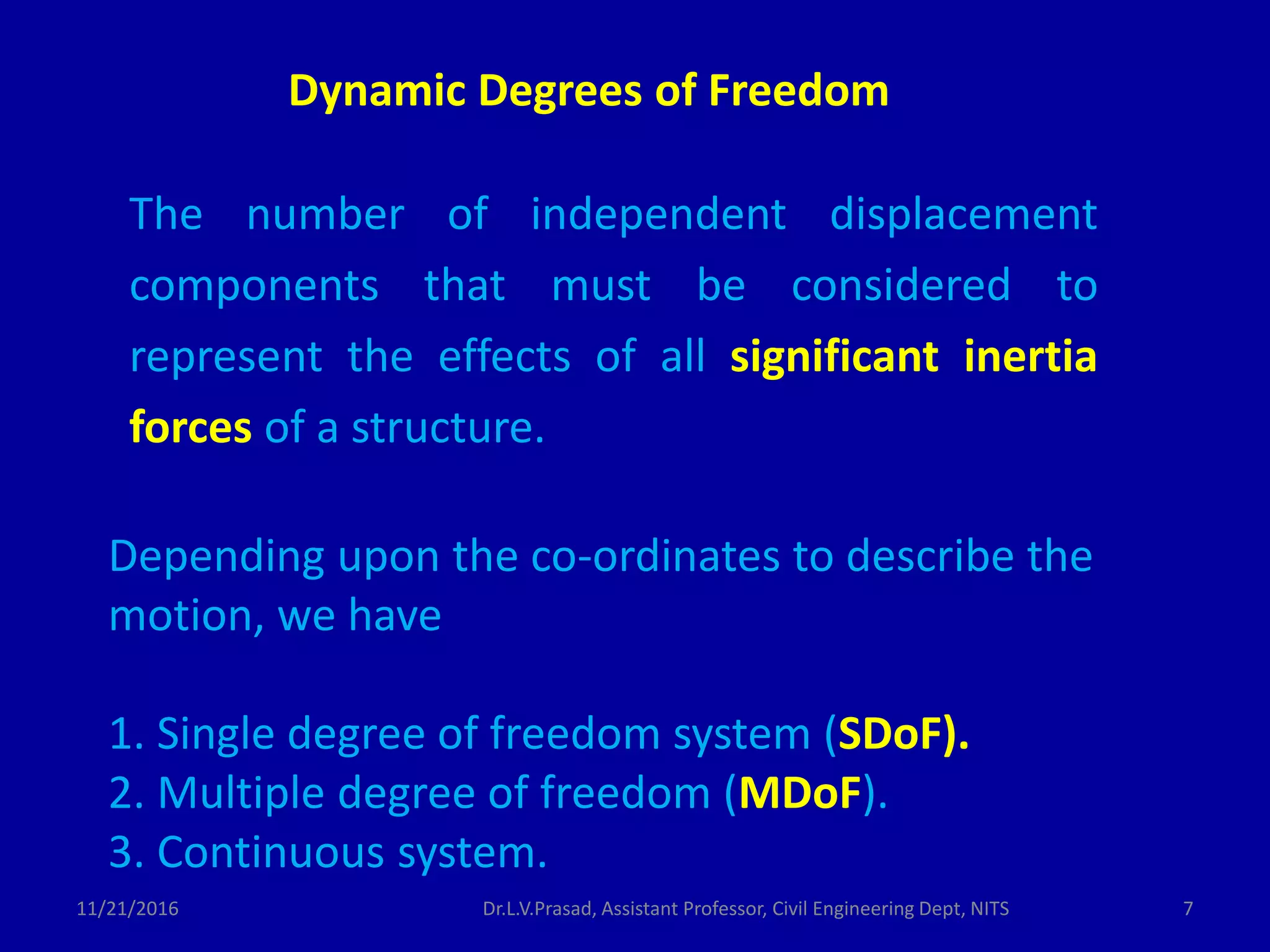 Basic concepts on structural dynamics | PPTX