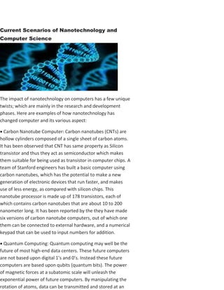 Nanotechnology and computer science | PDF