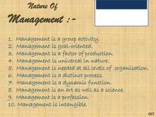 Nature And Importance of Management | PDF