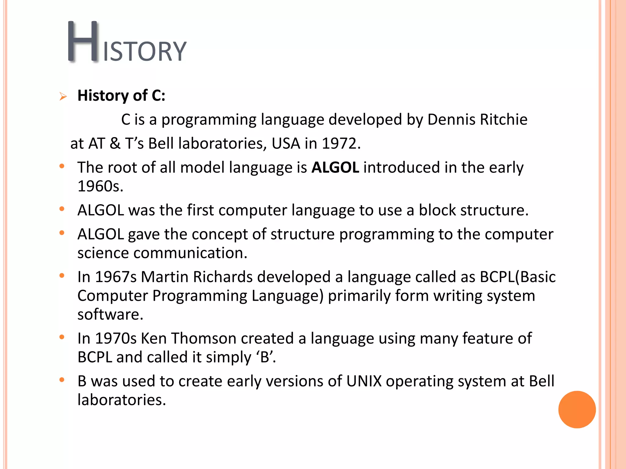 C Programming Pptx Programming Languages Computing