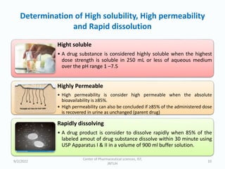 BCS Guideline for solubility and Dissolution.pptx