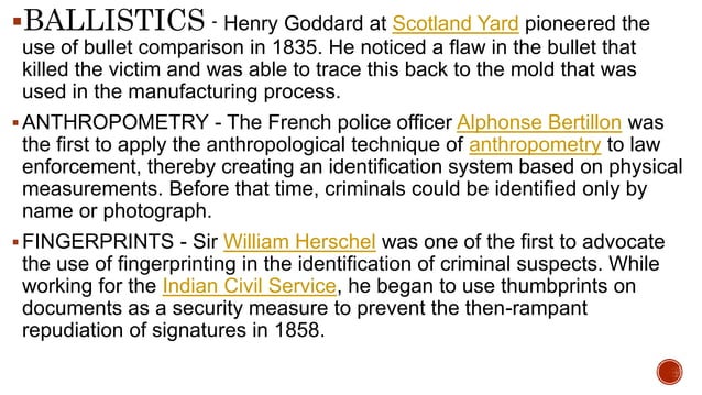 history and development of forensic science | PPTX