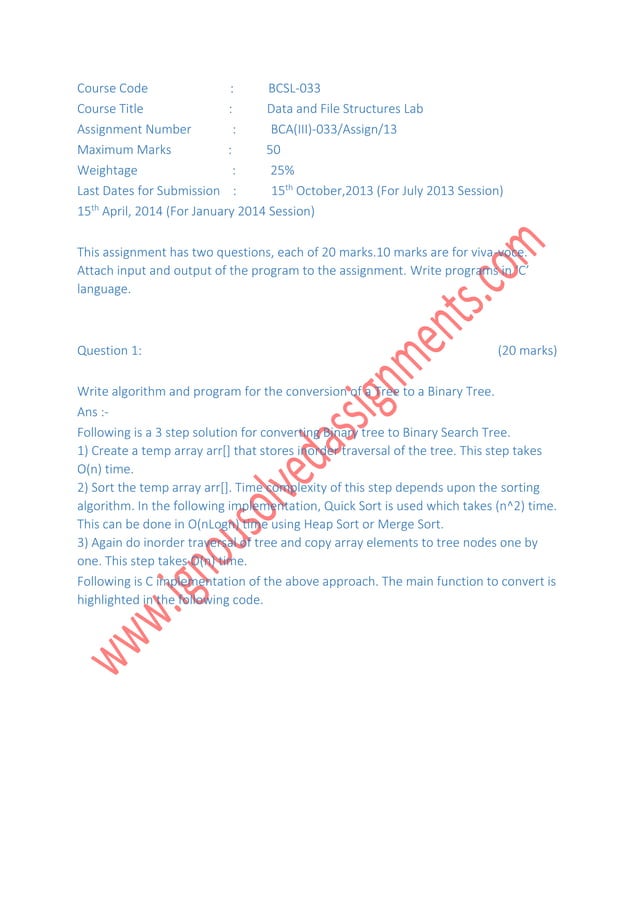 Bcsl 033 solve assignment | PDF