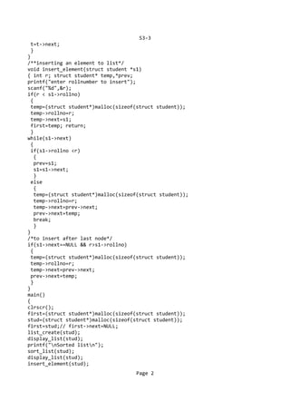 Bcsl 033 data and file structures lab s3-3 | PDF