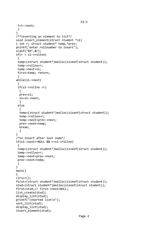 Bcsl 033 data and file structures lab s3-3 | PDF