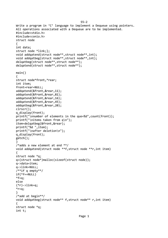 Bcsl 033 data and file structures lab s5-2 | PDF